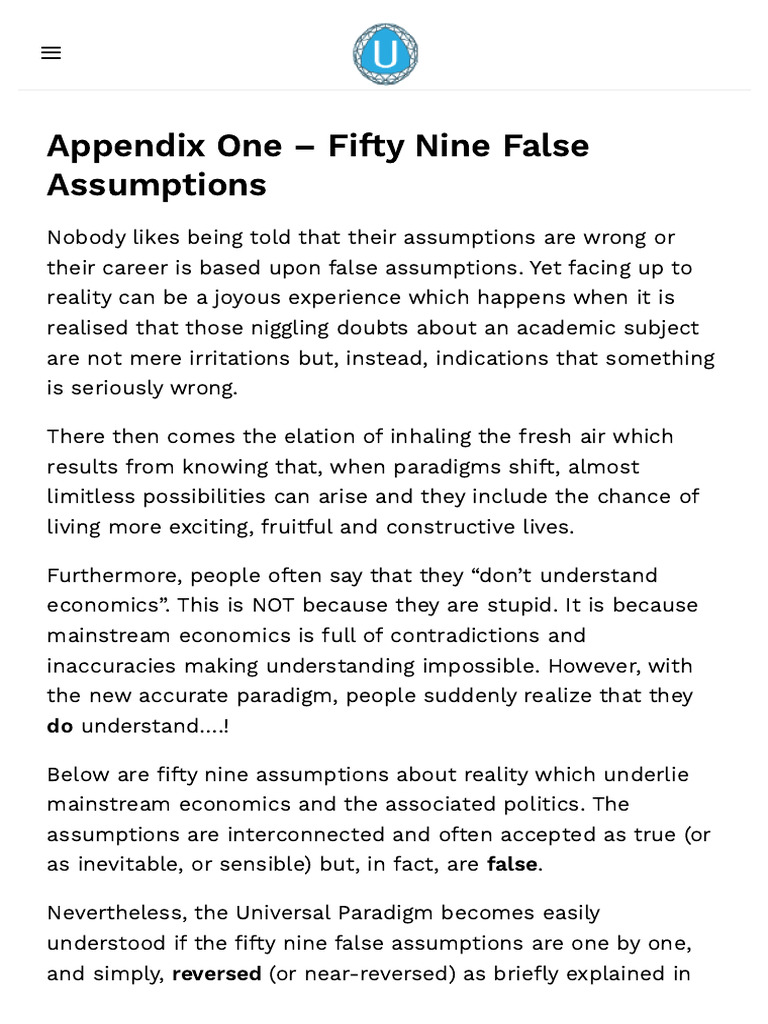 Reversing 59 False Economic Assumptions | PDF | Interest | Economics