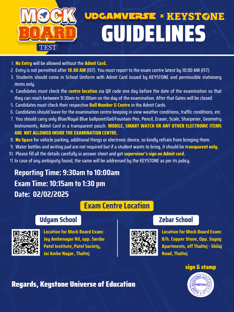 Mock Board Guidelines 2025 | PDF