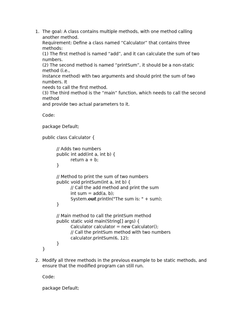 Homework 1 Pdf Constructor Object Oriented Programming Programming