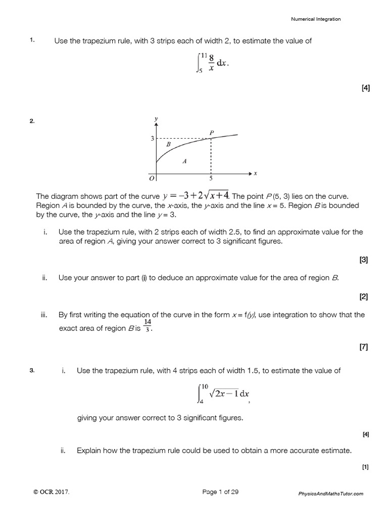Numerical Integration Pdf Integral Cartesian Coordinate System