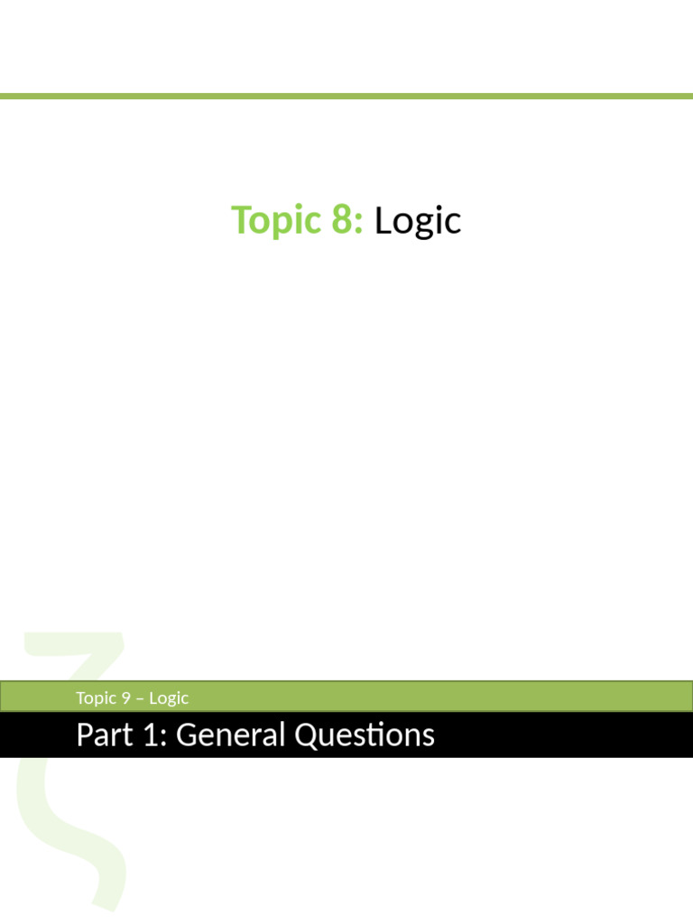 Chapter 8 Logic Slides | PDF | Boolean Algebra | Teaching Mathematics