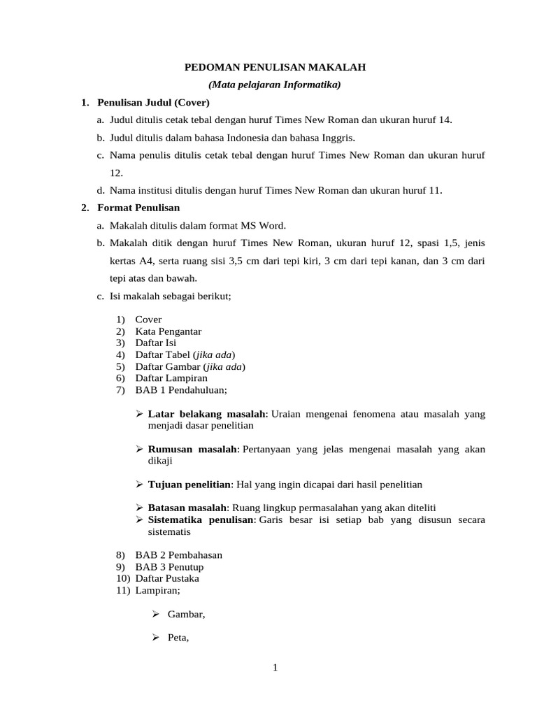 Panduan Makalah Informatika | PDF