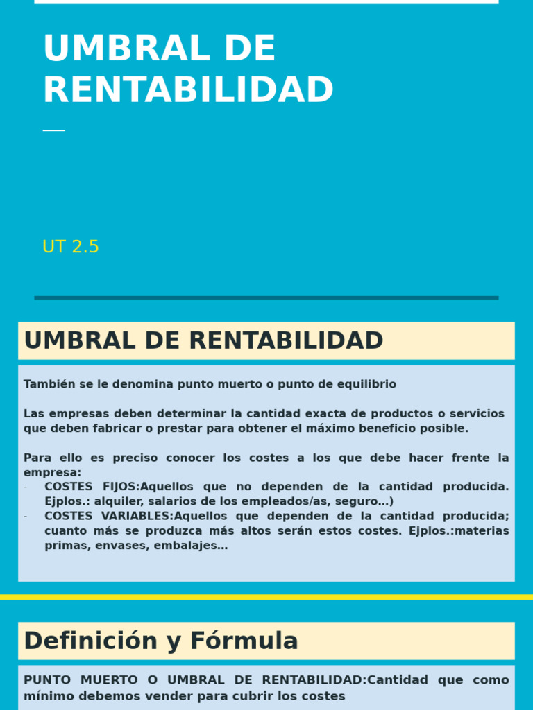 Umbral de Rentabilidad Empresarial | PDF
