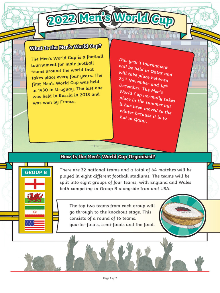 Ks2 2022 Mens World Cup Differentiated Reading Comprehension Activity ...