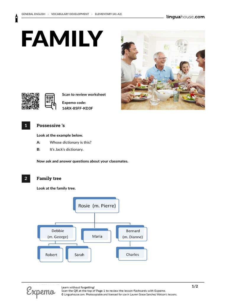Family British English Student Ver2 BW | PDF