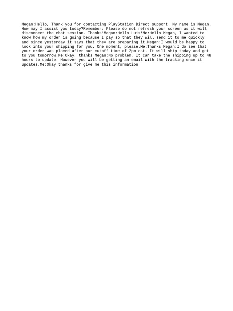 Chat Transcript | PDF