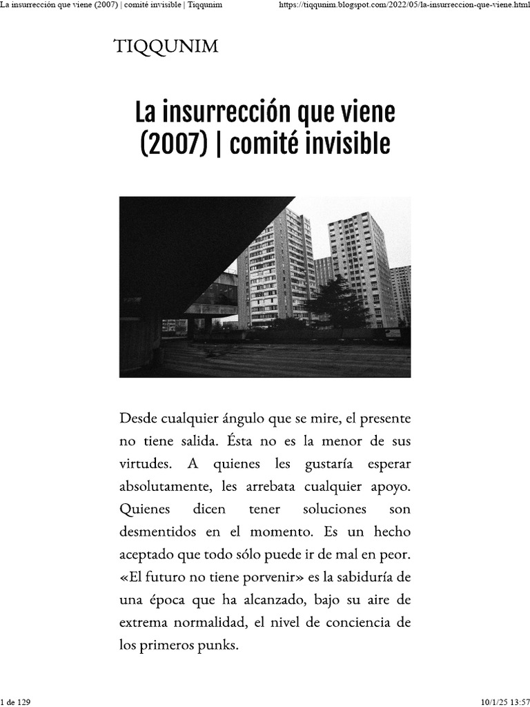 La Insurrección que Viene | PDF