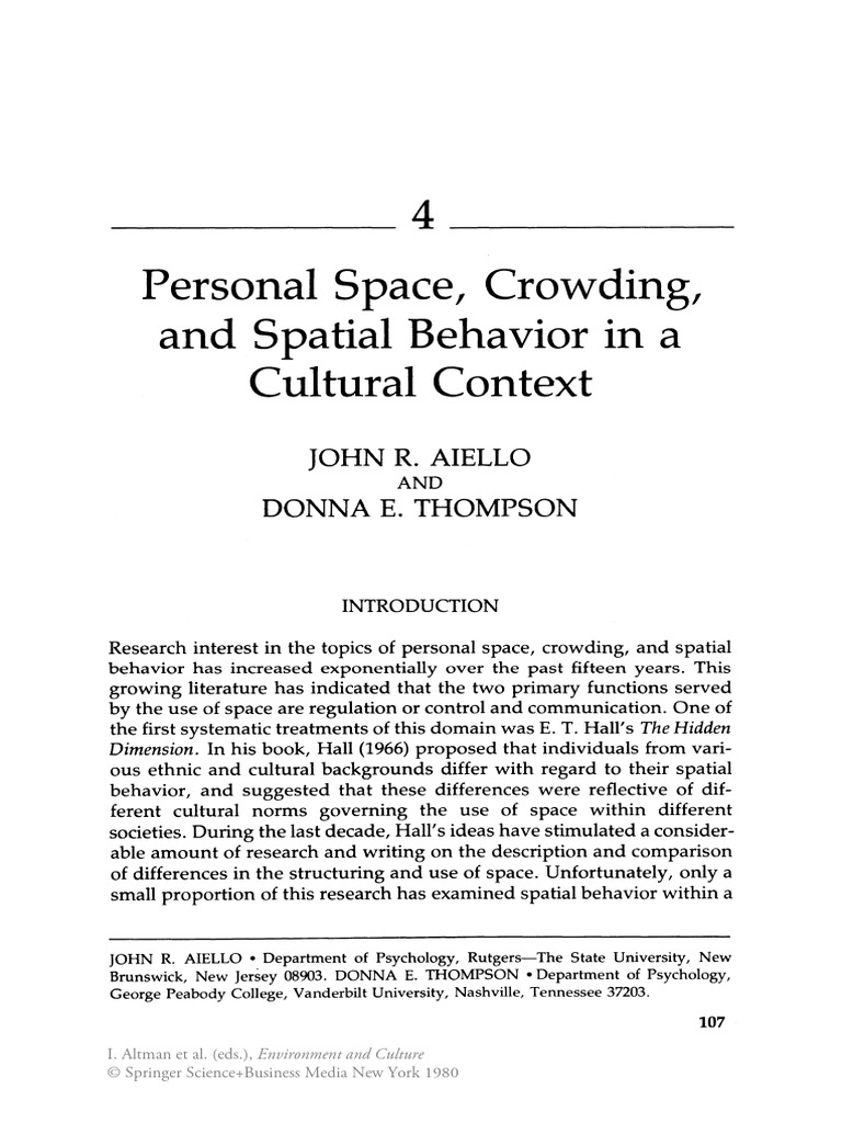 The Environment and Social Behavior - Privacy, Personal Space ...