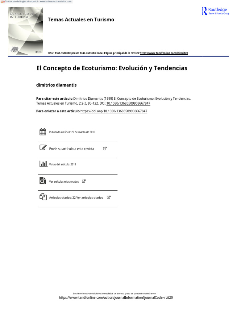 Ecoturismo: Evolución y Tendencias | PDF | Sustentabilidad | Turismo