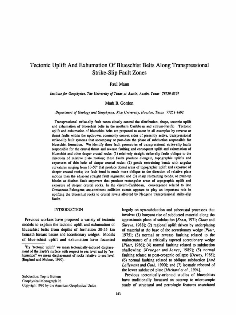 Subduction - 1996 - Bebout - Tectonic Uplift and Exhumation of ...