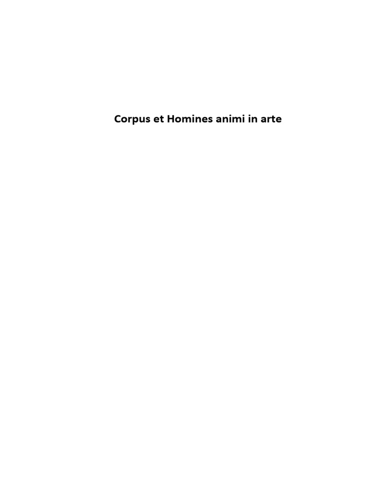 Corpus Et Homines Animi in Arte | PDF | Percepción | Humano