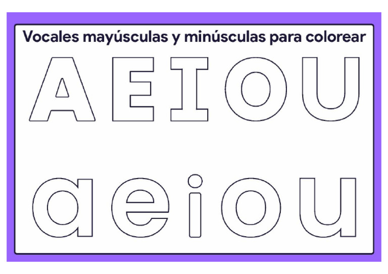 1 Vocales Mayusculas y Minusculas para Colorear | PDF