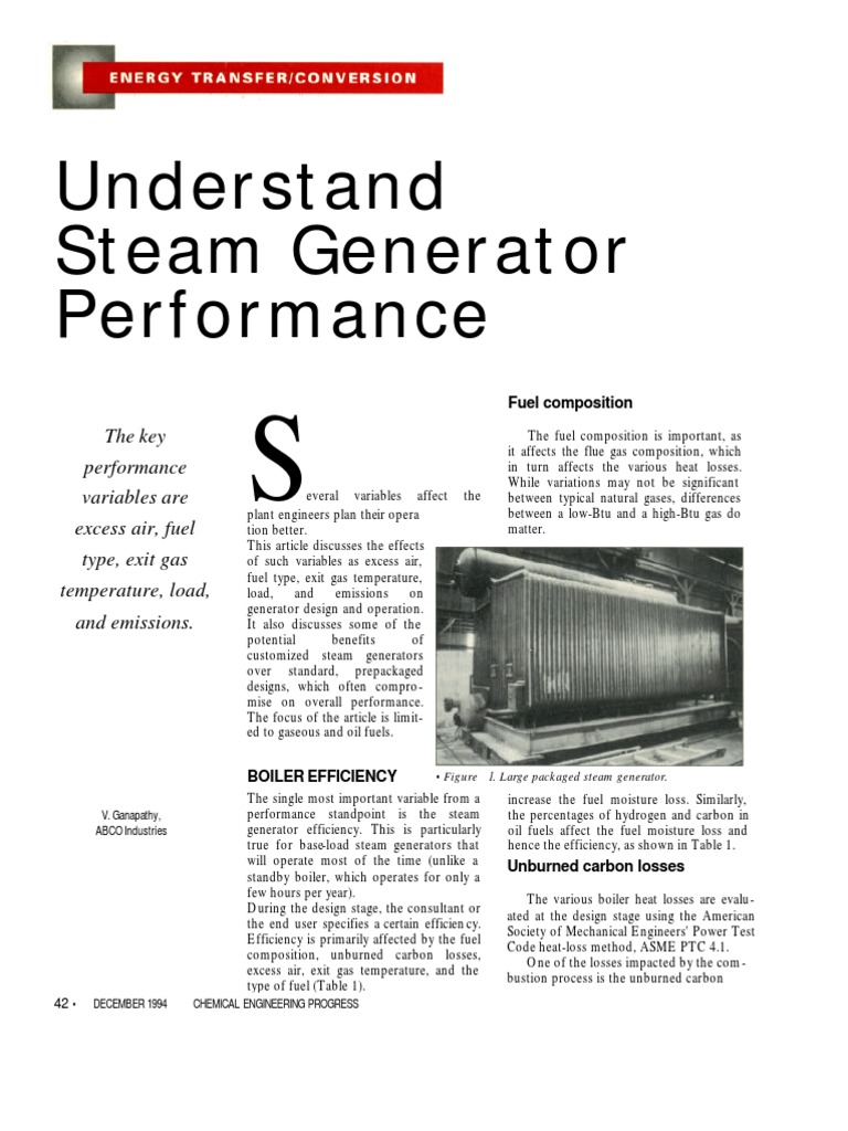 Steam Generator Performance | PDF | Boiler | Natural Gas