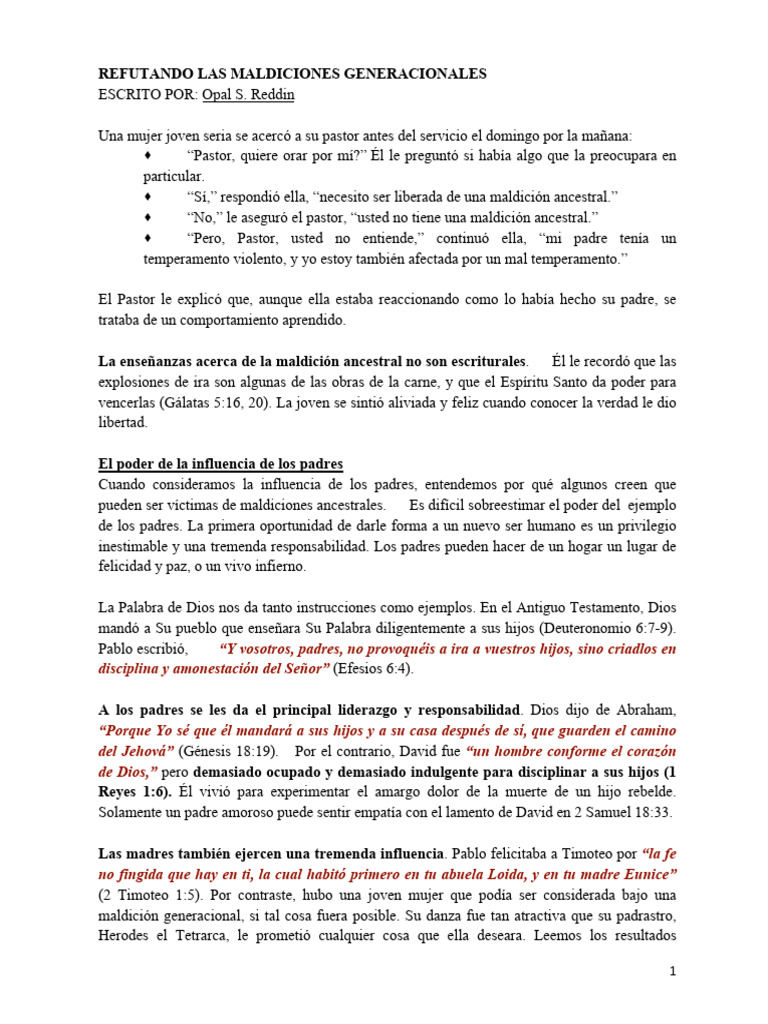 Refutando Las Maldiciones - RP | PDF | Pecado | Maldición
