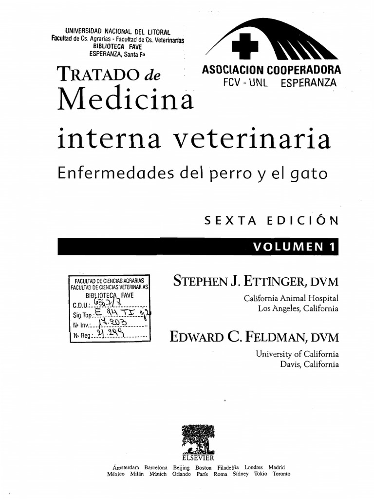 Tratado Medicina Interna Veterinaria (Ettinger) Tomo 1 | PDF