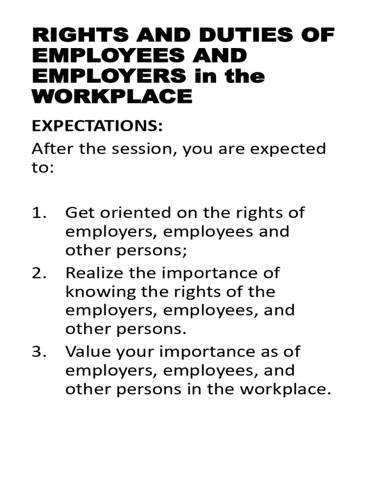 Workplace Rights & Duties Guide | PDF
