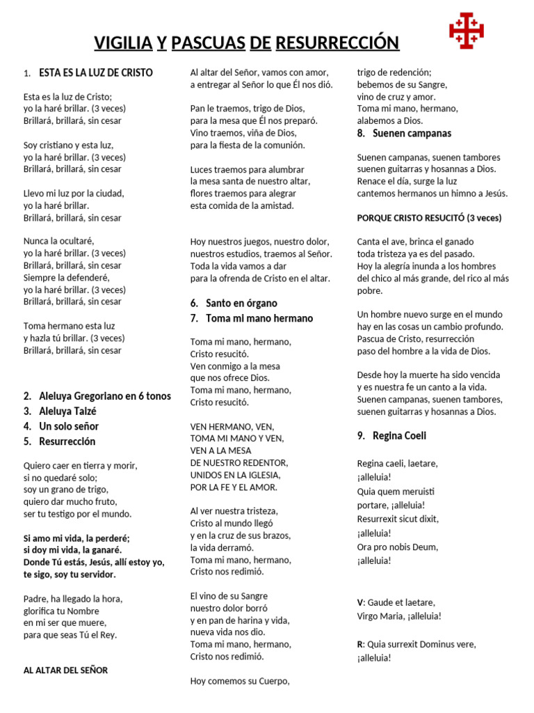 Vigilias y Cantos de Pascua | PDF | Pascua de Resurrección | Cristo ...
