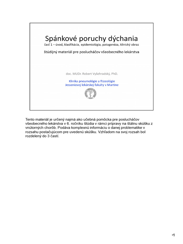 Spankove Poruchy Dychania | PDF