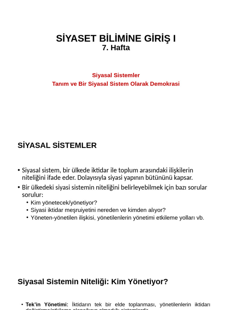 Siyaset Bilimine Giriş 6 | PDF