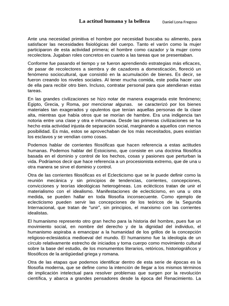 6° La actitud humana y la belleza | PDF | Belleza | Ideologías