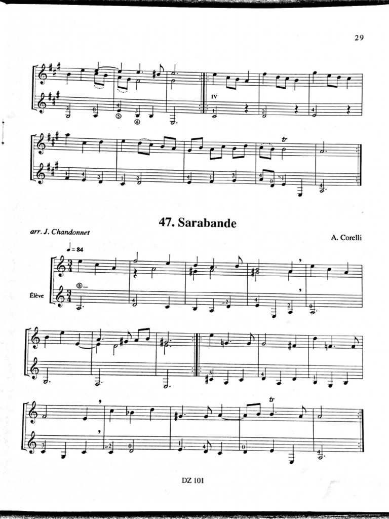Sarabande music sheet | PDF