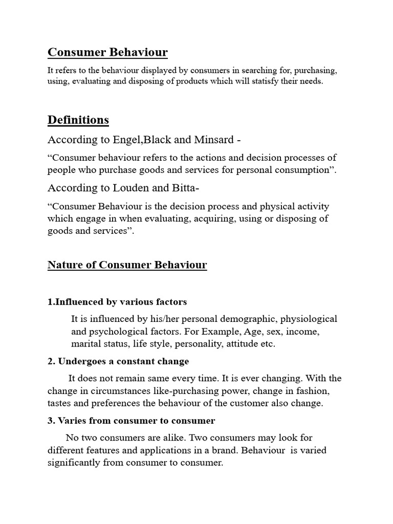 Consumer Behaviour | PDF