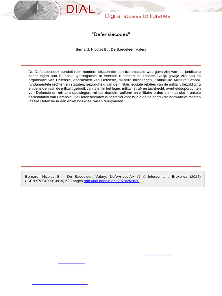 (2021) Defensiecodex - TDM | PDF