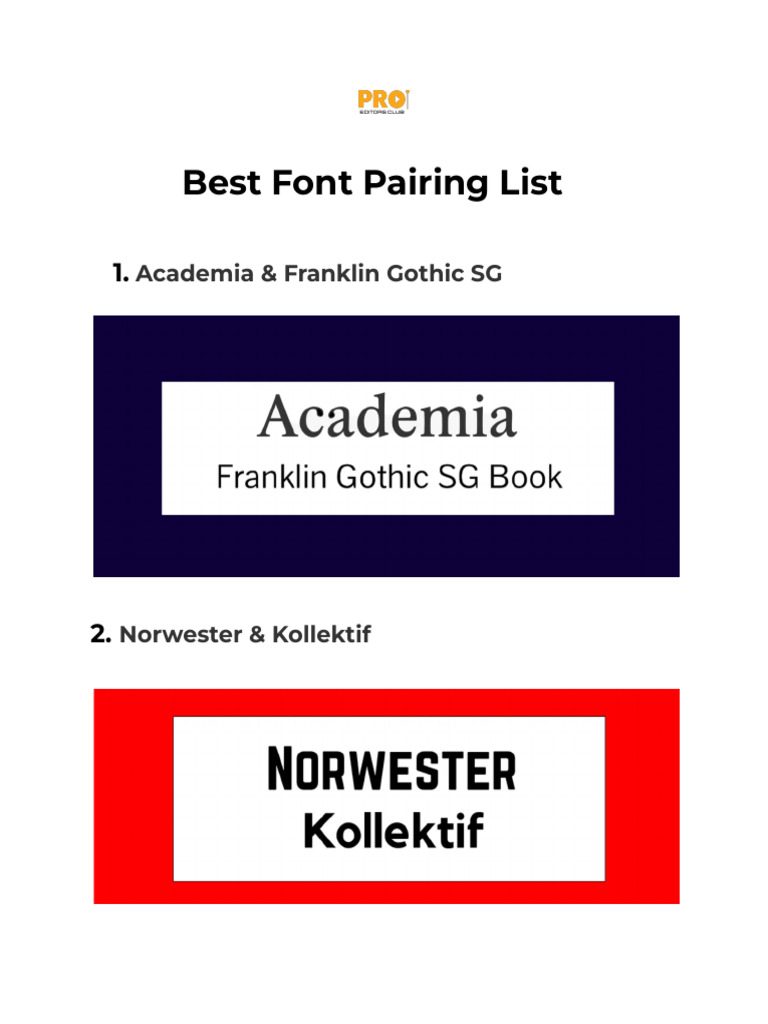 Font Pairing - PEC | PDF
