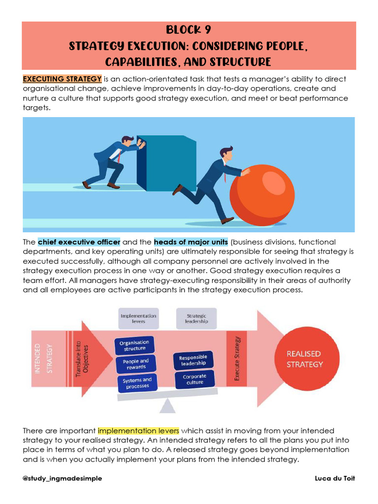 Effective Strategy Execution Essentials | PDF | Organizational ...