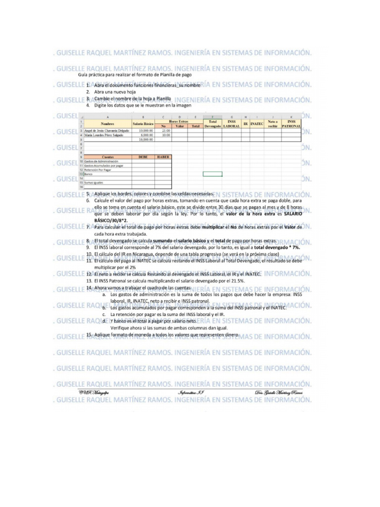 Guía Práctica Para Realizar El Formato de Planilla de Pago | PDF