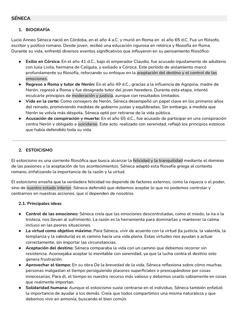 Las 7 frases clave de Séneca | PDF | Séneca El Joven | Nerón