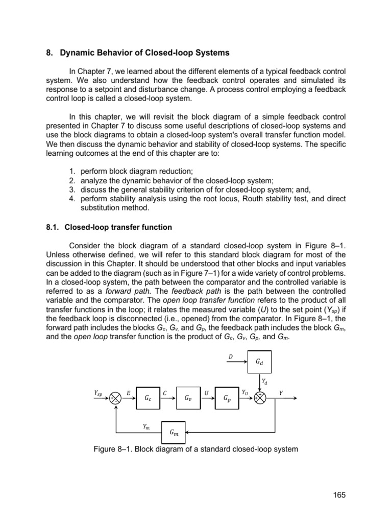 ChE-170-Lecture-Handout_8 | PDF | Control Theory | Stability Theory