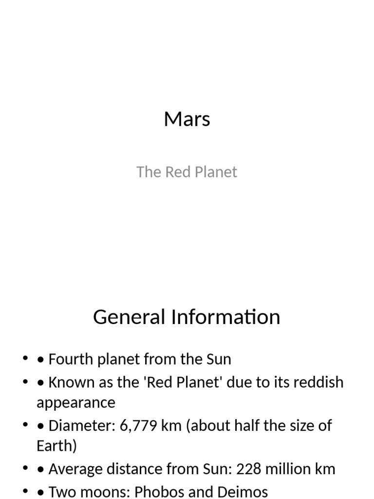 Mars Presentation | PDF