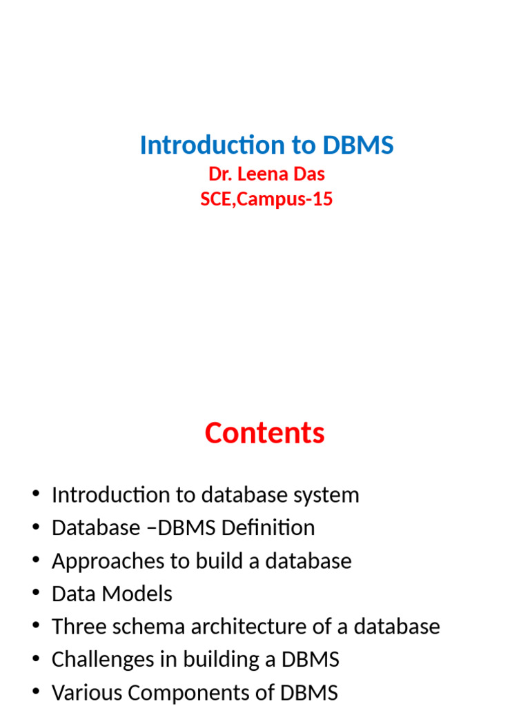 CHAPTER 1-Introduction To DBMS - Final | PDF | Databases | Relational Database