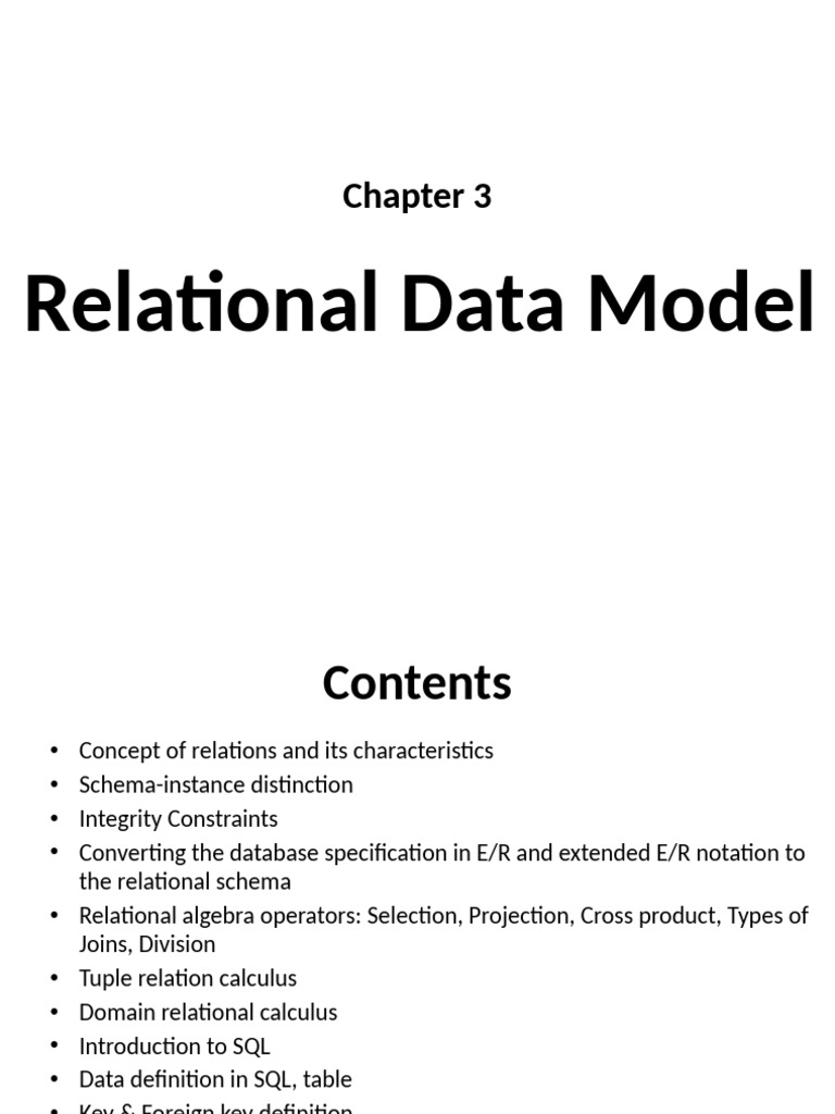 Chapter 3 - Relational Data Model - 1 | PDF | Relational Database | Relational Model