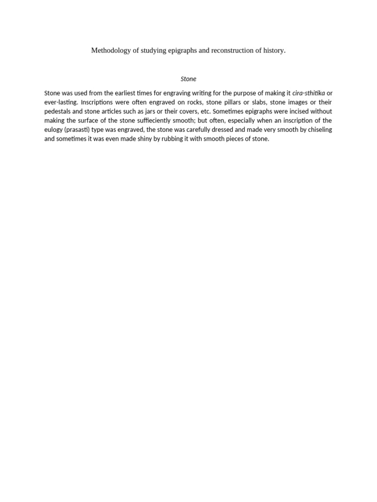 Methodology of Studying Epigraphs | PDF