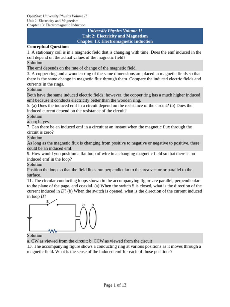 UniversityPhysicsVolume2 Ch13 | PDF | Electromagnetic Induction ...