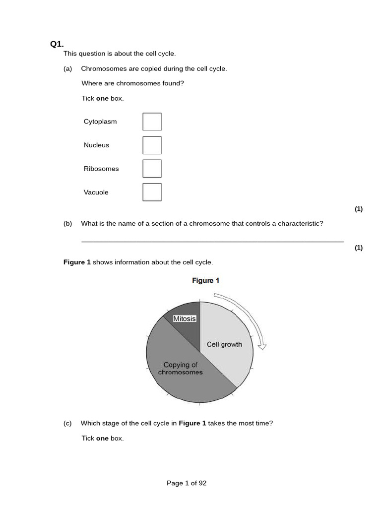 Biology Exam Practice Questions | PDF | Stoma | Cell (Biology)