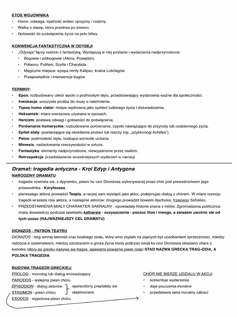 polski antyk 1 klasa liceum 3 | PDF