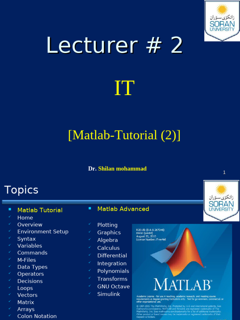 Lecture 2 Matlab | PDF | Matlab | Derivative