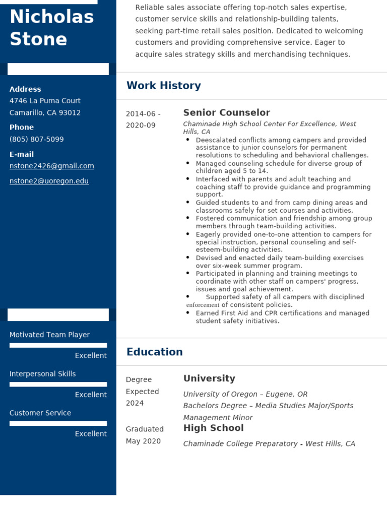 Nicholas David Stone Resume 2020 | PDF | Team Building | Social Psychology