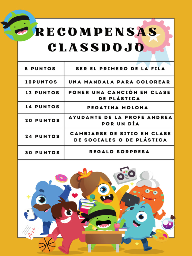 Recompensas ClassDojo | PDF