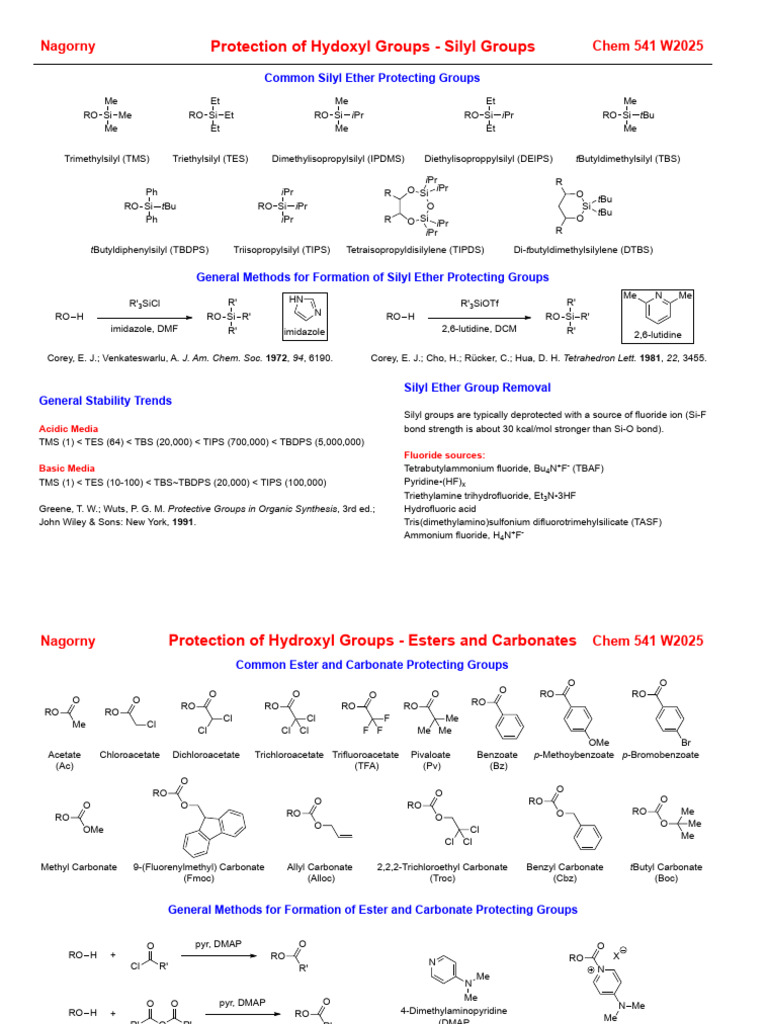 Silyl Ether and Acetal Protecting Groups | PDF | Chemical Substances ...