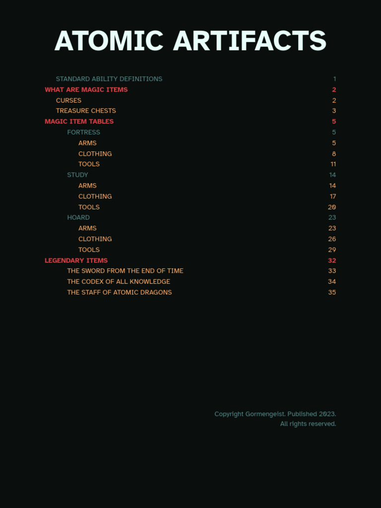 NUCLEAR KNIGHTS 2e ATOMIC ARTIFACTS | PDF | Sword | Mind