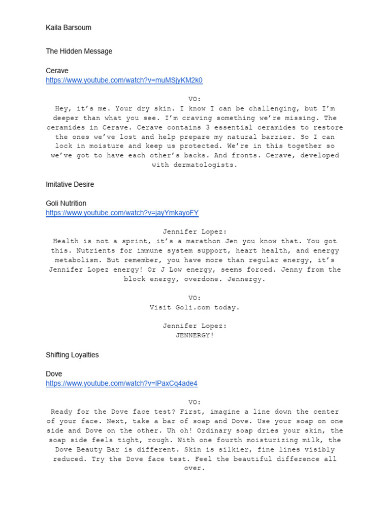 3 Advertising Theory Commercials | PDF