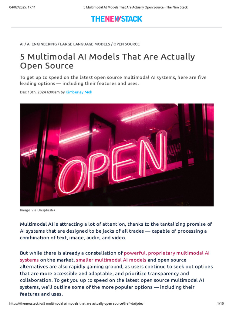 5 Multimodal AI Models That Are Actually Open Source - The New Stack ...