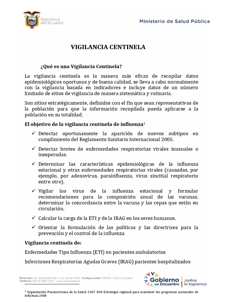 Vigilancia Centinela de Influenza y IRAG | PDF | Influenza | Virus