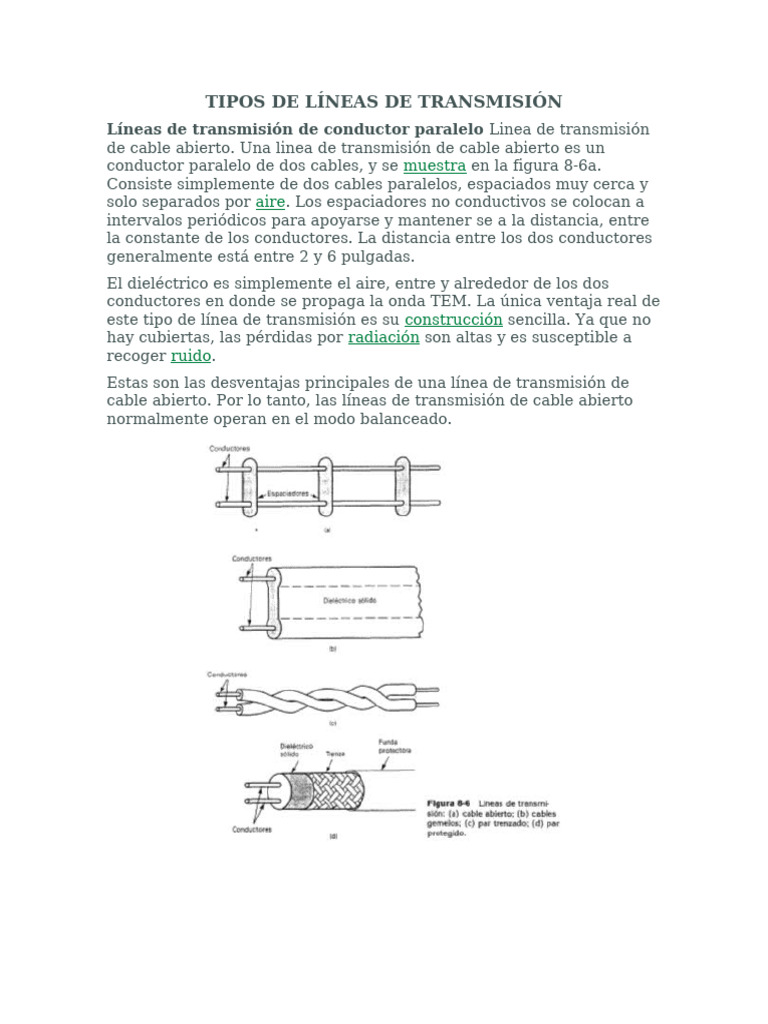 Tipos de Líneas de Transmisión Eléctrica | PDF | Línea de transmisión ...