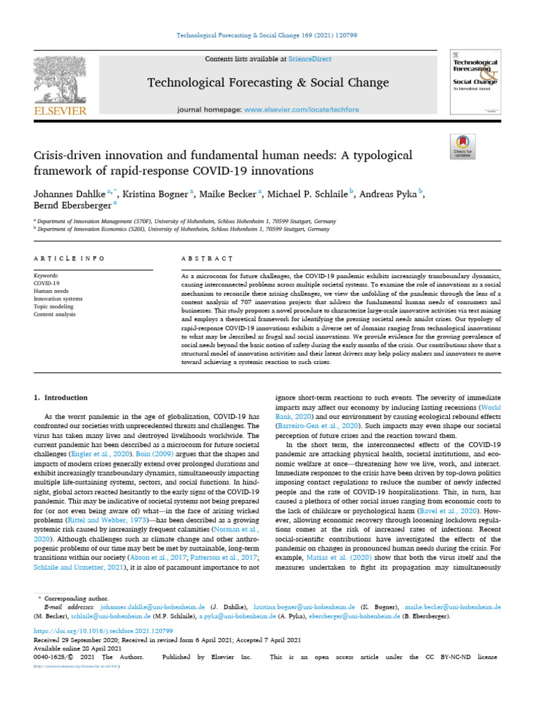 crisis driven innovation mod | PDF | Innovation