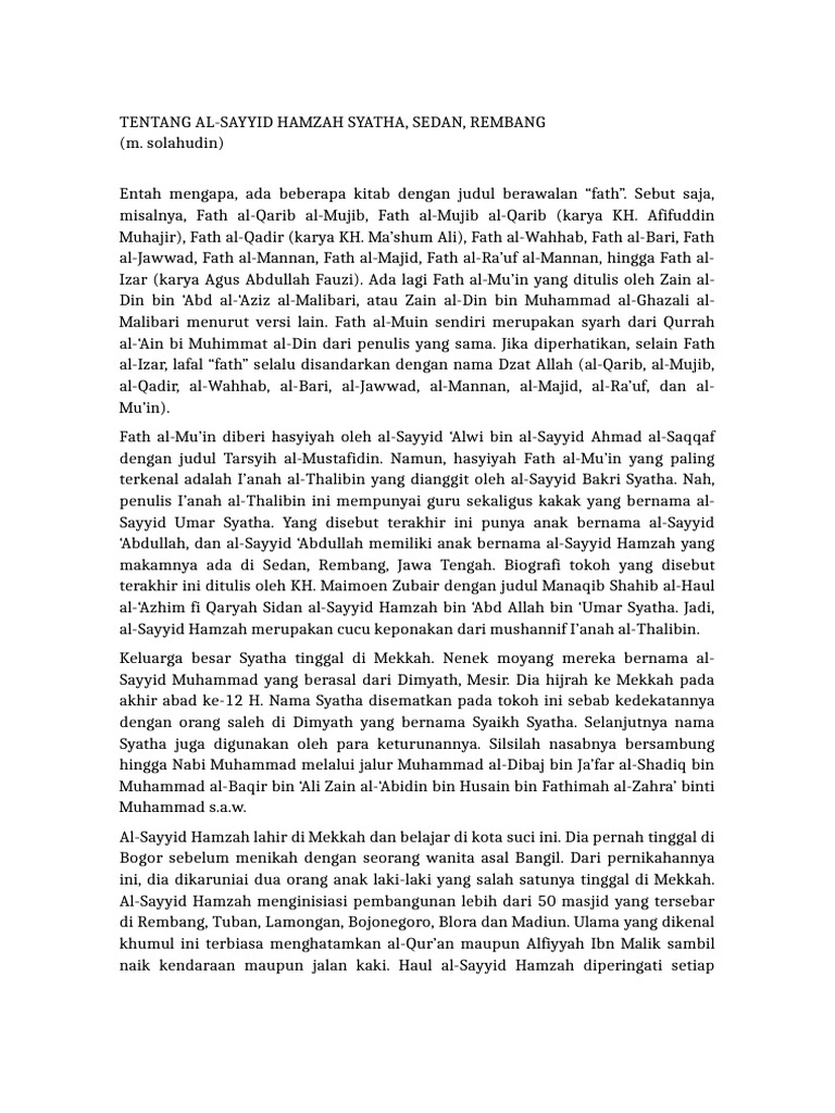 Hamzah Syatha | PDF